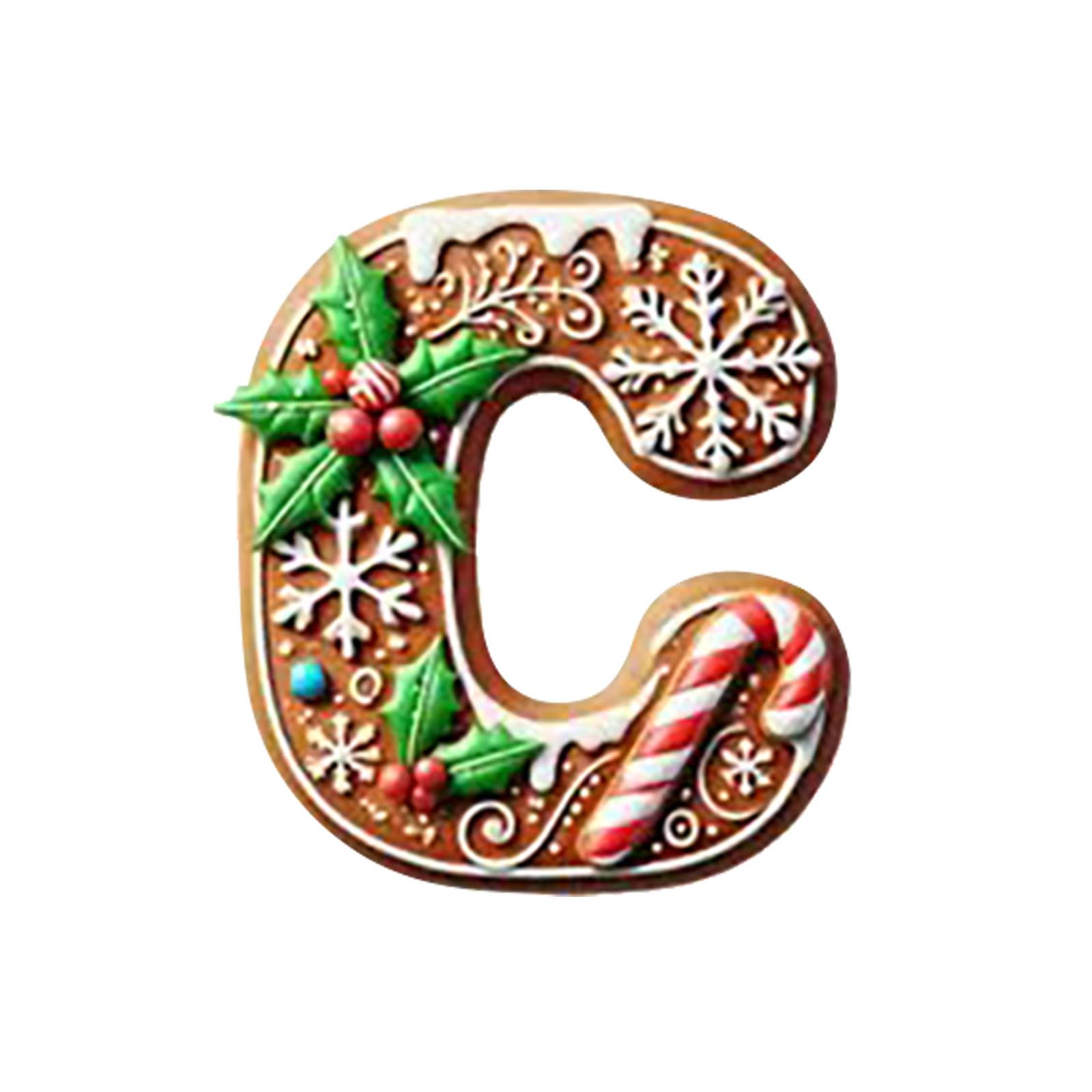 Amazon.com: 26 Gingerbread Alphabet Ornaments for Christmas Tree Candy ...