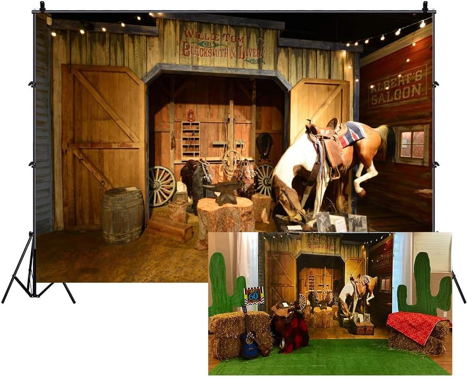 Amazon.com : LFEEY 7x5ft Old Wild West Stable Backdrop Texas Western ...