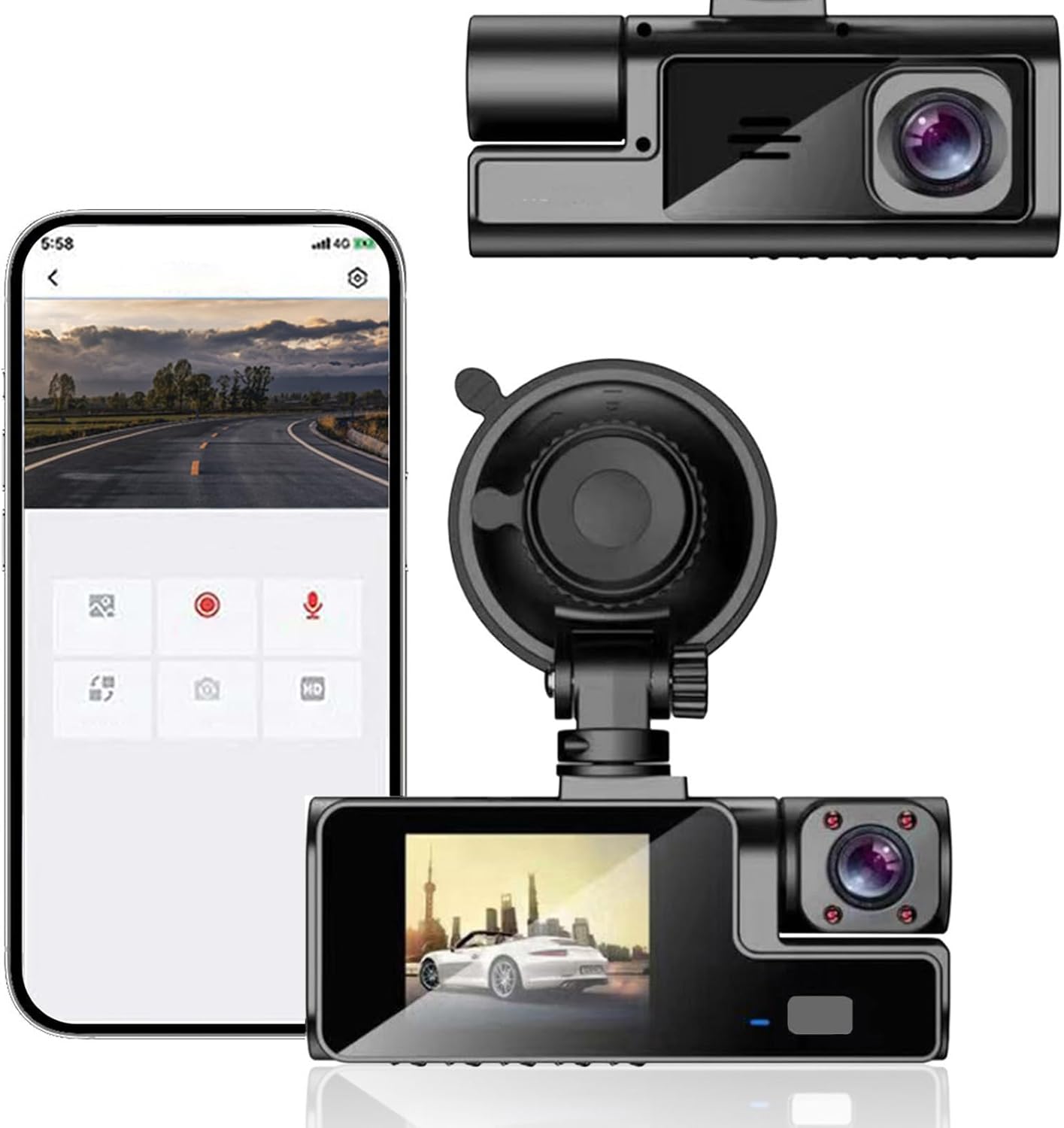 Amazon.com: Dash Cam Front and Inside, 1080P FHD DVR Dash Camera for ...