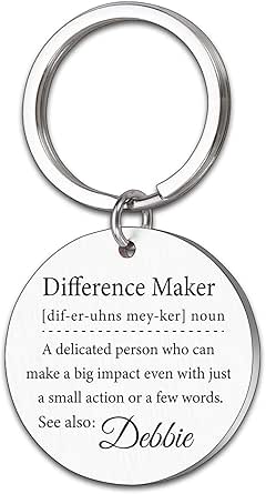 Amazon.com: Difference Maker Gifts Custom Keychain with Text Name Thank ...