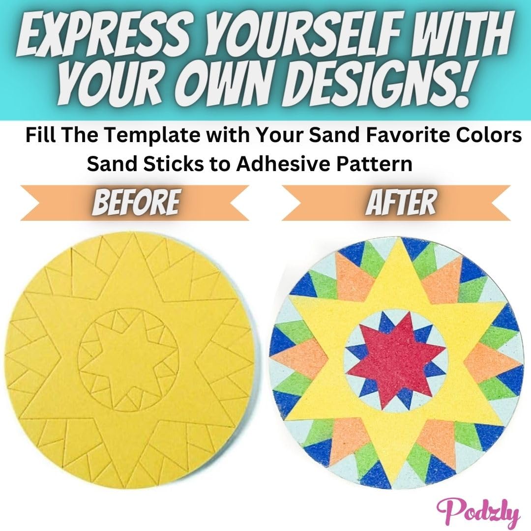 Snapklik.com : Podzly 24 Sand Painting Mandala Coloring Craft Kits ...
