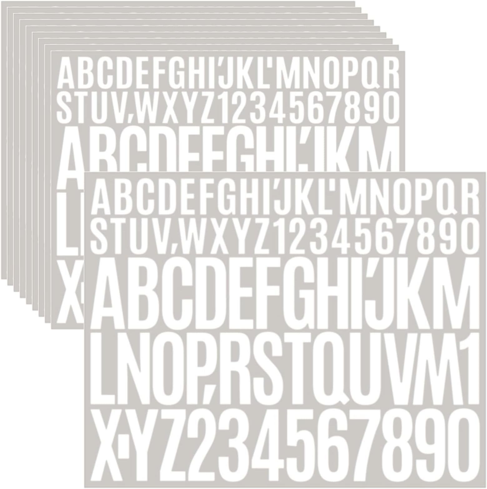 Amazon.com: Jiepuxiter 10 Sheets 780 Pcs Vinyl Letter & Number Stickers ...
