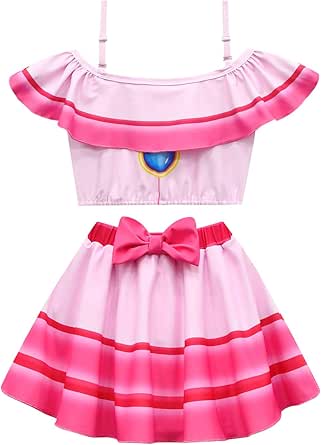 Amazon.com: Peach Swimsuit for Girls Princess Tankini Girls Peach ...