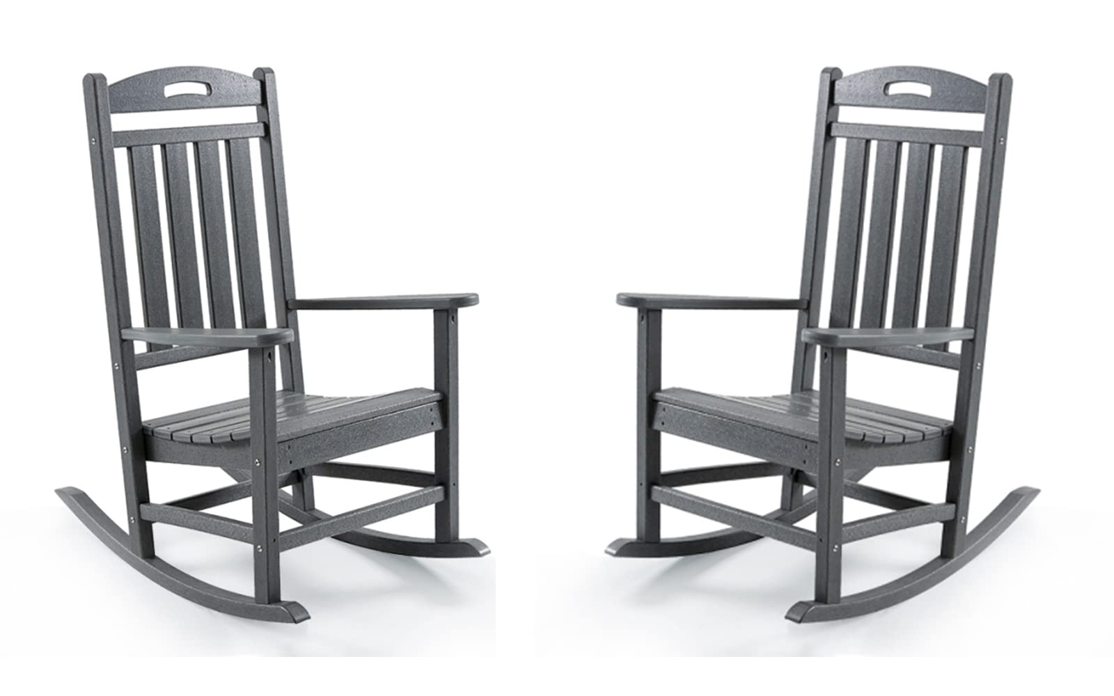 Amazon.com: Outdoor Rocking Chairs Set of 2, Looks Like Wood, High Back ...