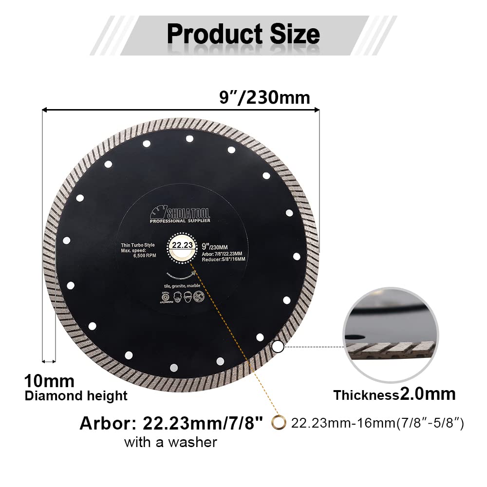 Snapklik.com : Diamond Turbo Blade 9 - Inch Super Thin Cutting Disc For ...