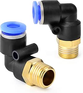 TAILONZ PNEUMATIC Male Elbow 6mm Tube OD x 1/8 BSP Push to Connect Fittings PL6-01 (Pack of 10 ...