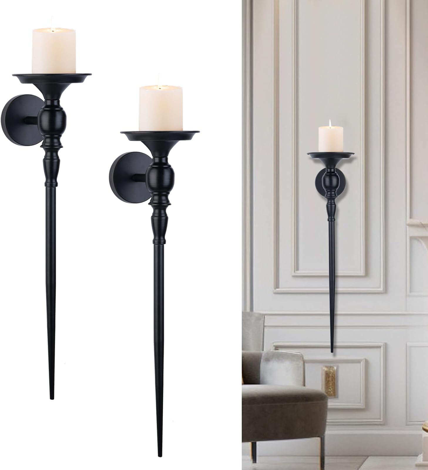 Amazon.com: GAKA Wall Sconce Candle Holder Set of 2 Scepter Design Wall ...