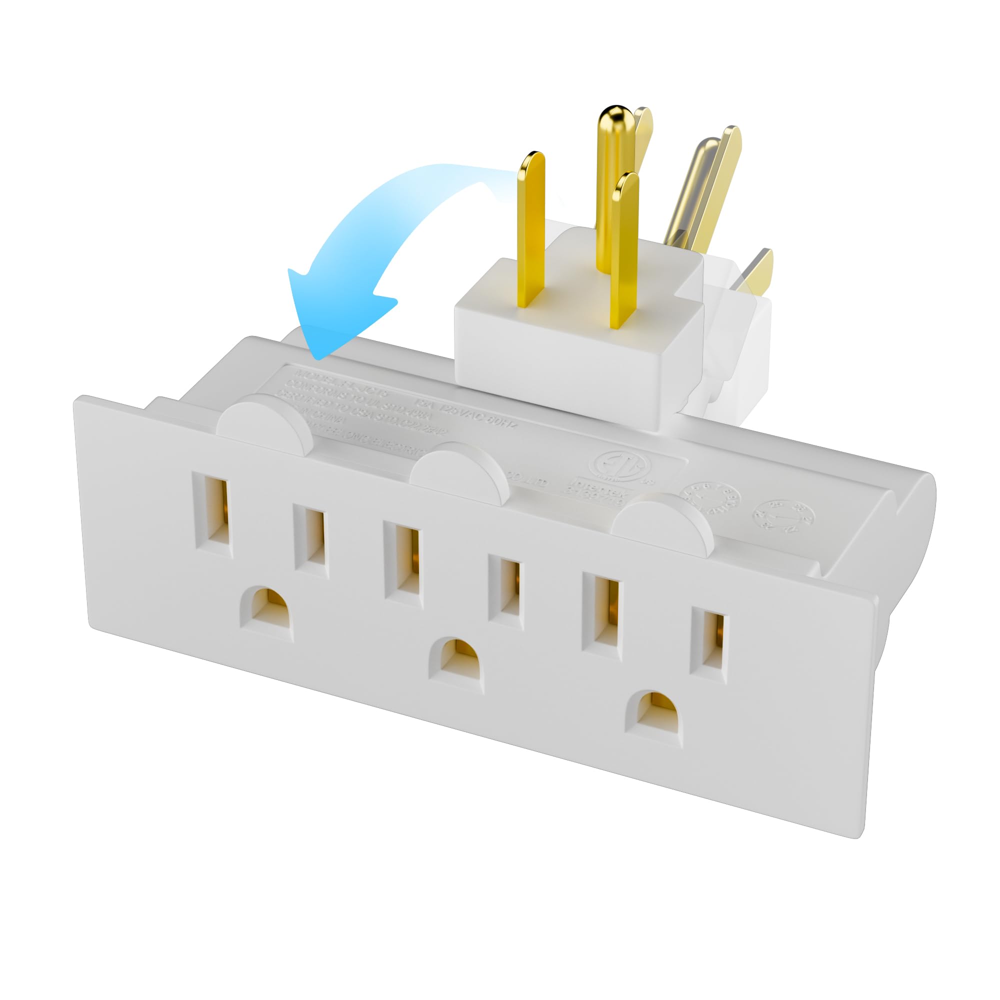 Snapklik.com : 3-Outlet Rotating Plug Wall Outlet Extender, 180 Degree ...