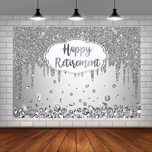 Amazon.com : AIBIIN 7x5ft Retirement Backdrop Glitter Retirement Party ...