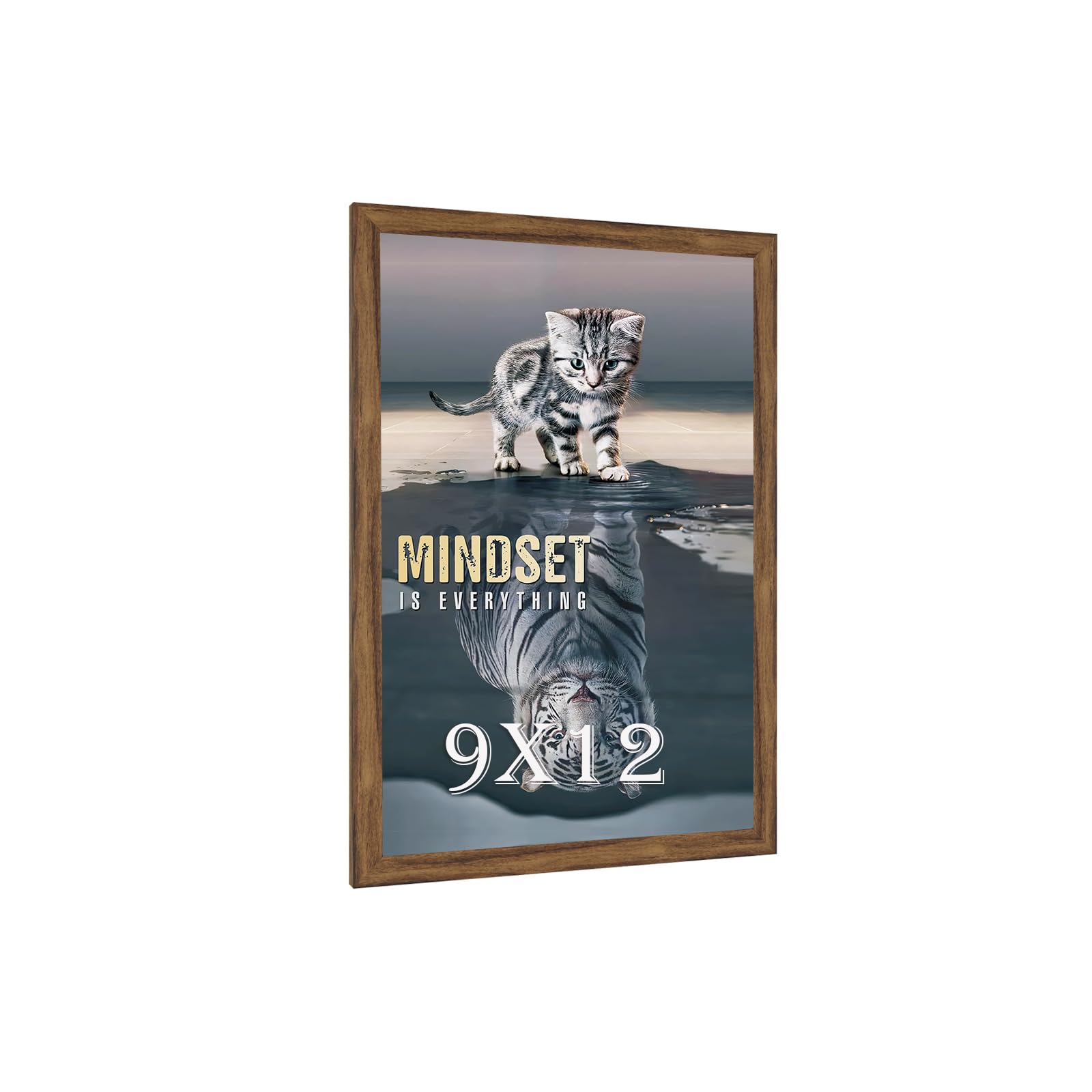 Amazon.com - 9x12 Frame Rustic Brown, Distressed 12x9 Picture Frame ...