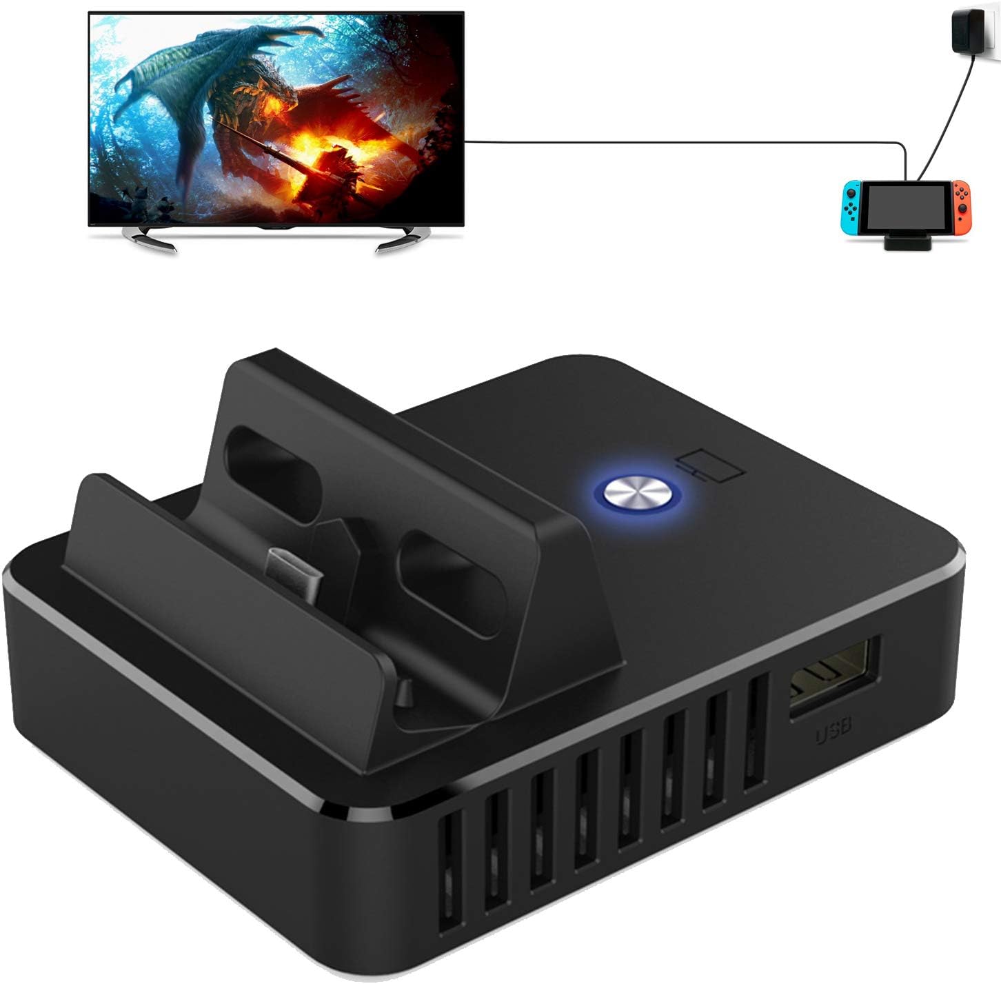 Amazon.com: Switch Dock Replacement, Kinvoca Portable Switch Docking ...