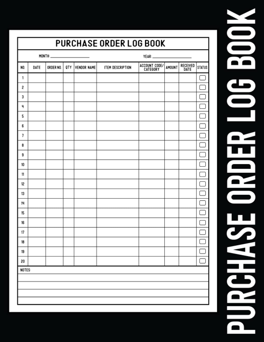 Purchase Order Log Book Order Log Book Simple Purchase Order ...
