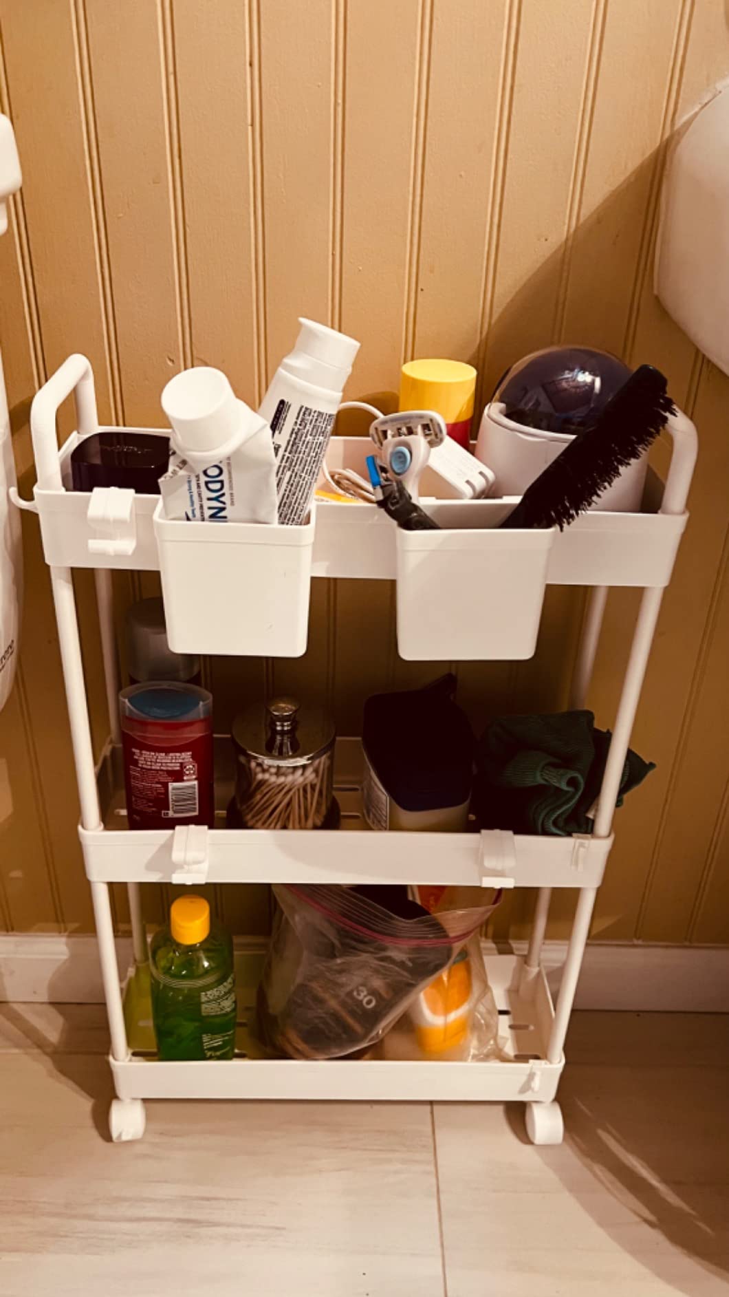 $5/mo - Finance SOLEJAZZ Slim Storage Cart, 3 Tier Bathroom Cart ...