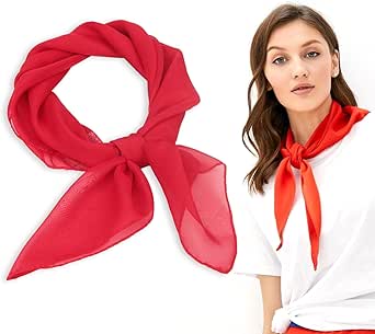 Red Neckerchief Scarf for Women, Retro Bandana Scarf, Versatile Neck ...