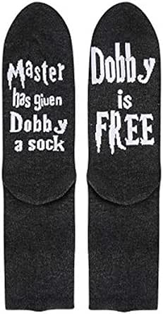 Amazon.com: SweetGo Dobby Socks, Dobby Is Free Knitted Words Unisex ...
