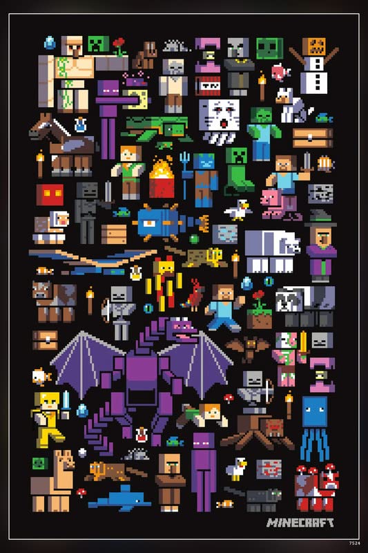 POSTERDADDY Minecraft - Video Game Matte Finish Paper Poster Print 12 x ...