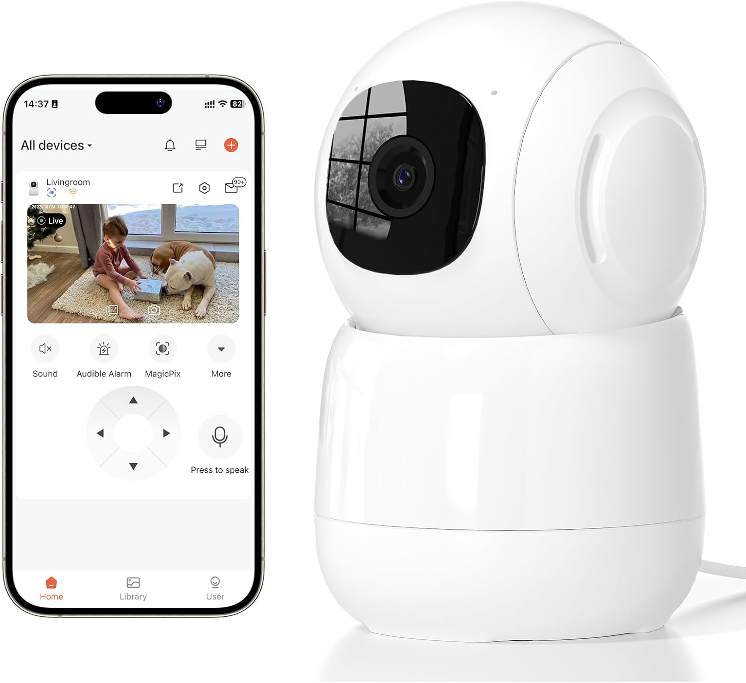 Amazon.com : Linkthai Indoor Security Camera, 2K Pet Dog Camera with ...