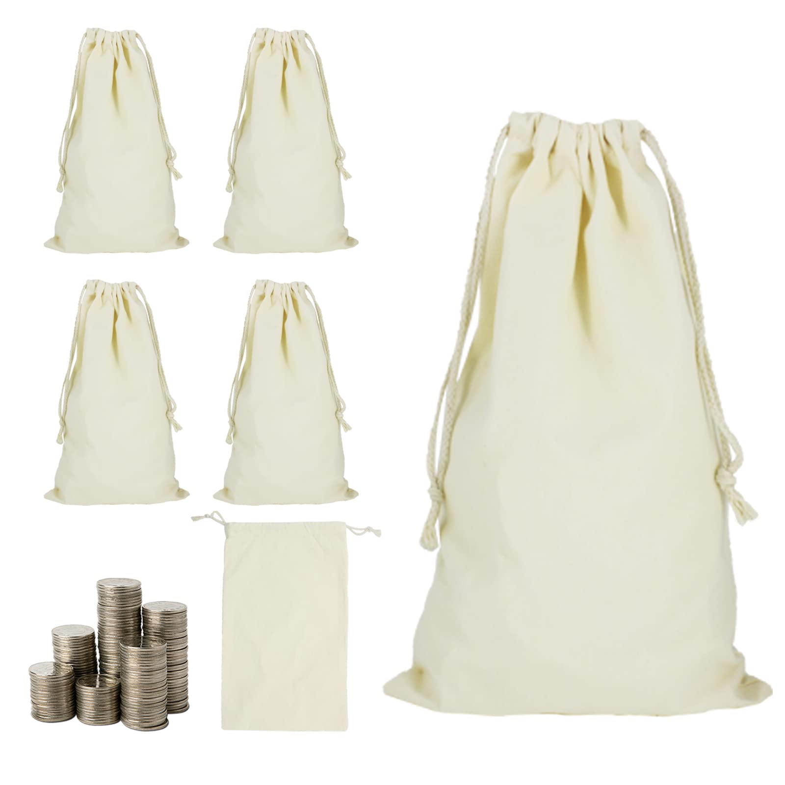 Amazon.com: Belinlen 6 Pack 10x17” Coin Deposit Change Transit Bags ...