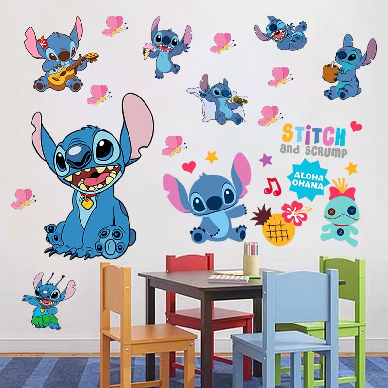 Stitch wall sticker, Removable Peel and Stick Suitable for Living Room ...