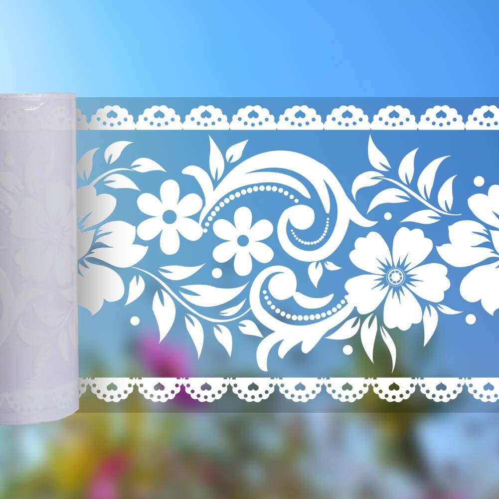 Floral Lace Wall Border Transparent Peel and Stick Wallpaper Mirror ...