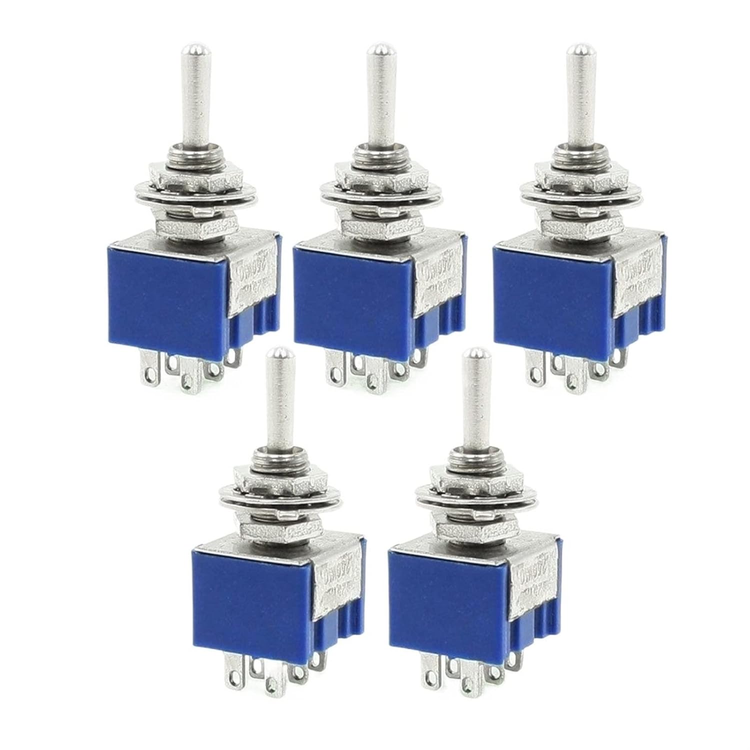 5Pcs ON-Off-ON 6-Terminals Double Pole Dual Throw Toggle Switch 6A 125V ...