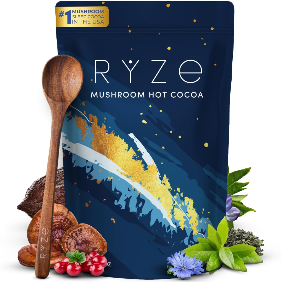 Amazon.com: RYZE Mushroom Hot Cocoa Melatonin Sleep Supplement, Keto ...