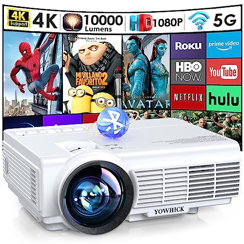 YOWHICK Projector with 5G WiFi Bluetooth, Native 1080P Outdoor Movie ...