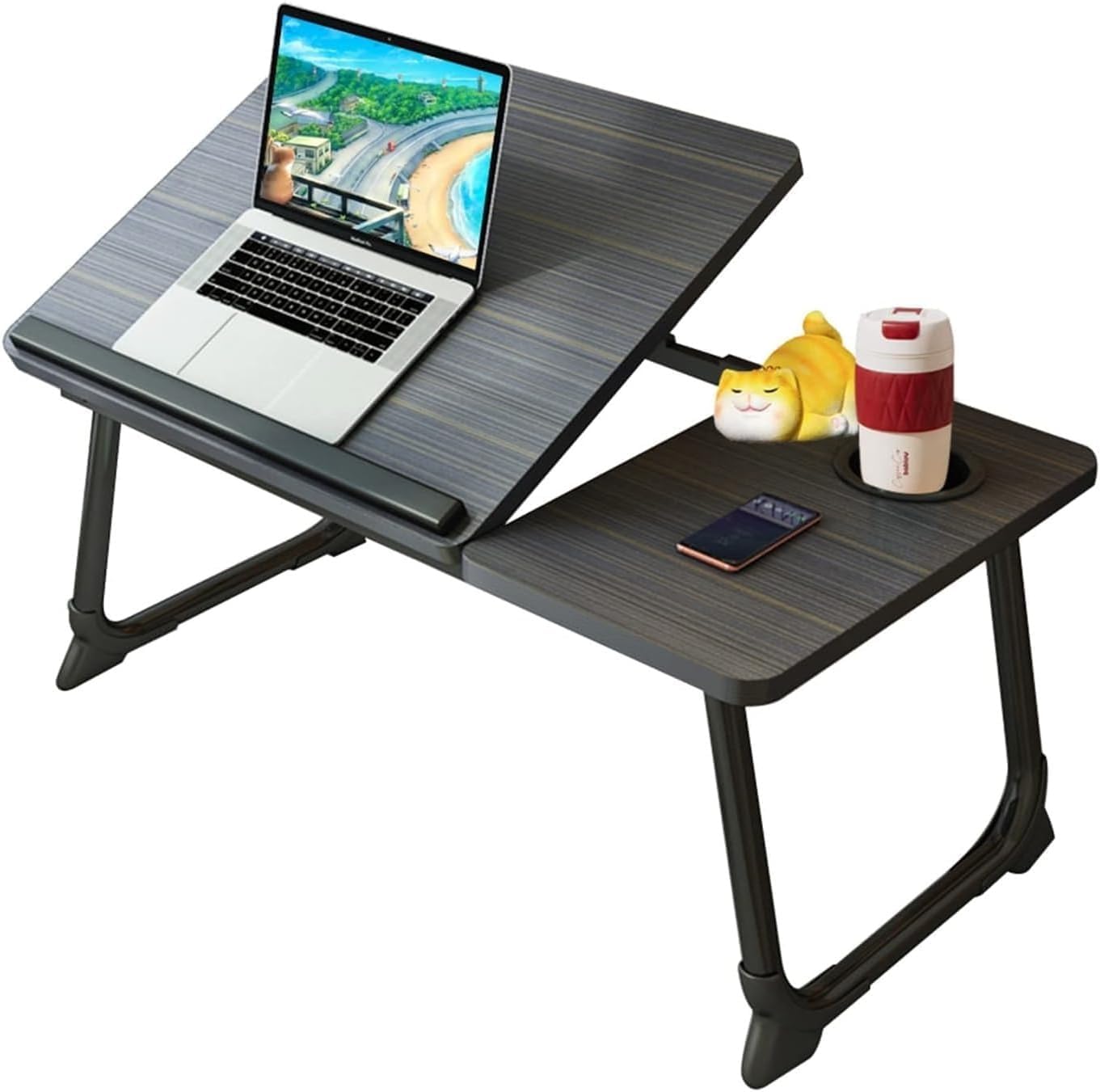 JERZOU Mesa Plegable Soporte para Laptop con Portavasos y Diseño con ...
