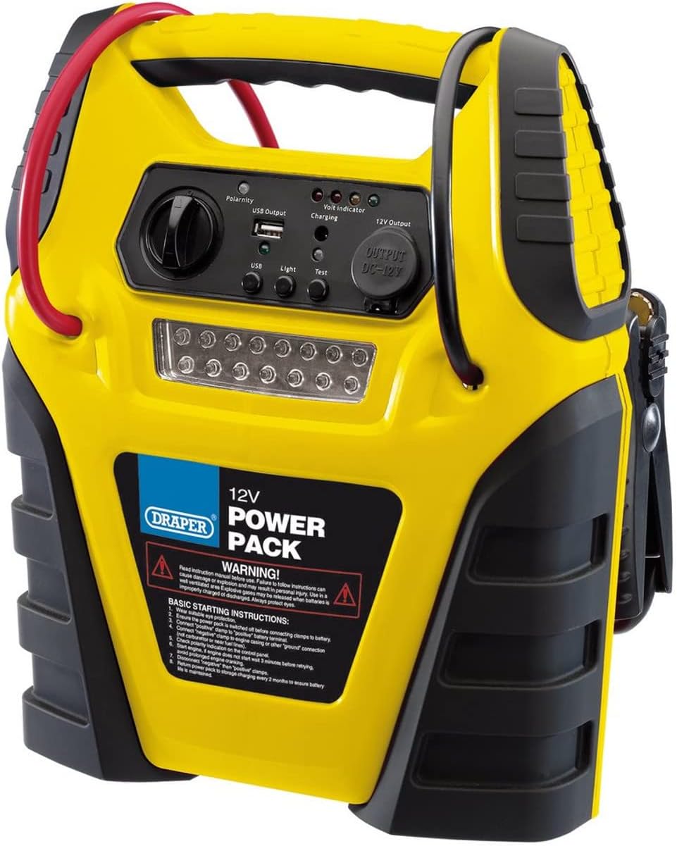 Draper 12v Jump Starter Power Pack 900A Max Current | 150psi Air ...