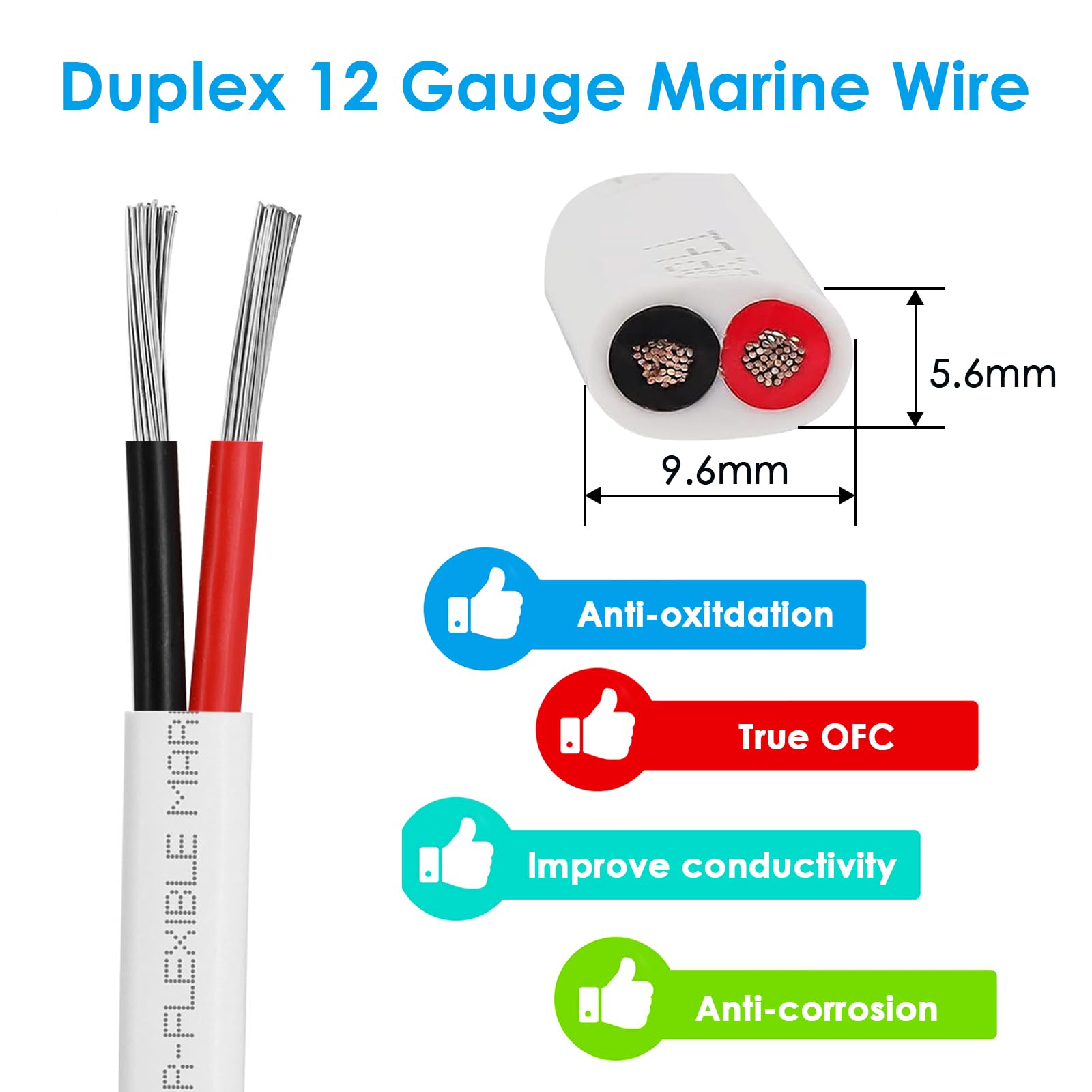 Snapklik.com : Kimbluth 12 Gauge Duplex Marine Wire Tinned Copper Boat ...