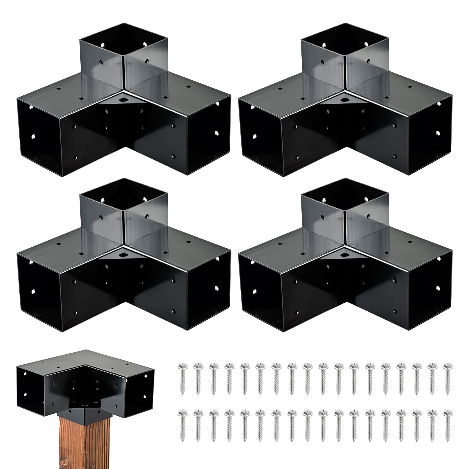 Amazon.com: Anman Gazebo Brackets Kit 4x4 3-Way Right Angle Corner ...