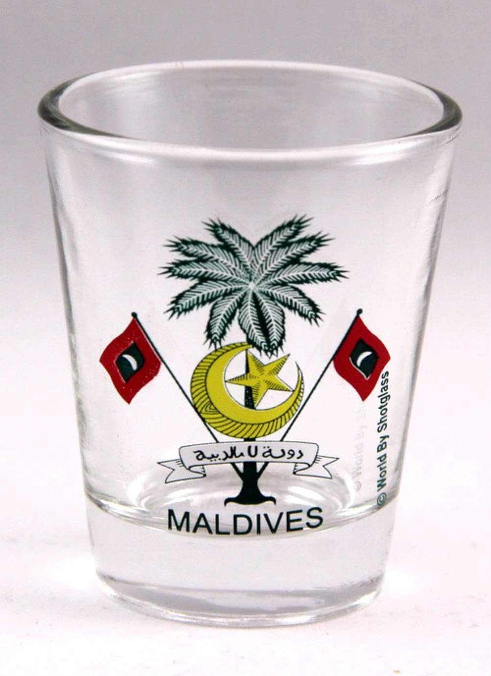 Amazon.com | Maldives Coat Of Arms Shot Glass: Shot Glasses