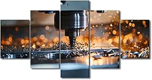 Amazon.com: TUMOVO CNC Milling Machine Paintings for Wall Decorations 5 ...