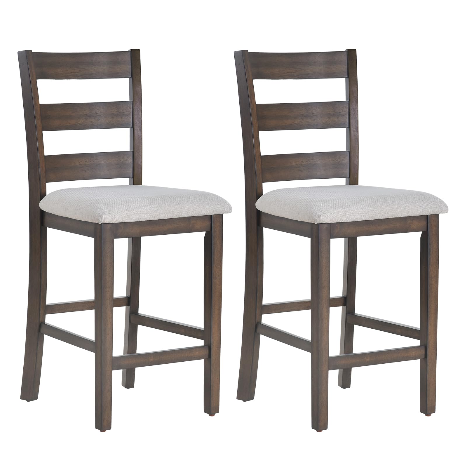 COLAMY 25 Inch Modern Wooden Bar Stools, Counter Height Bar Stools Set ...
