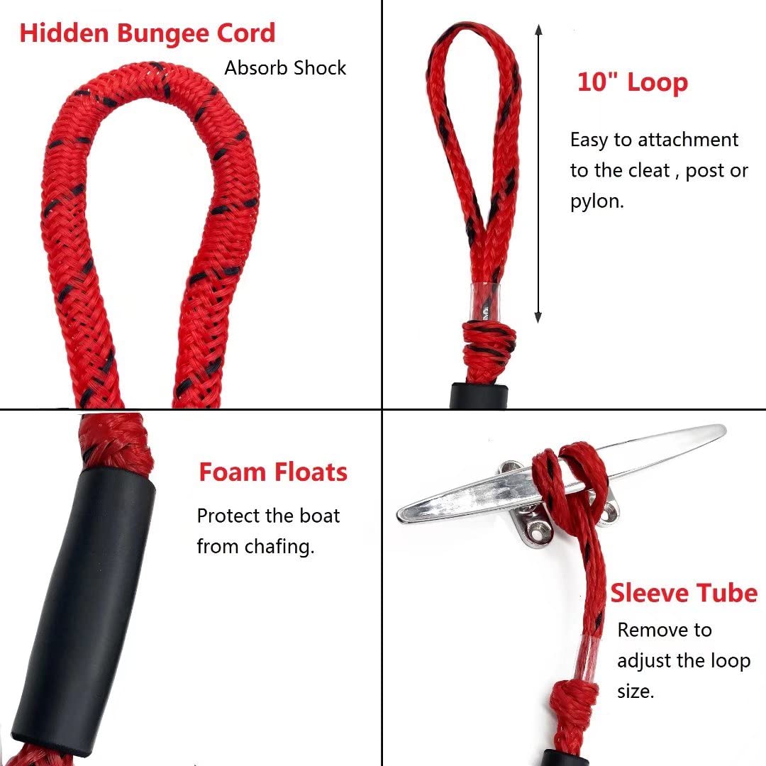 Snapklik.com : Dock Lines Bungee Mooring Rope Bungee Dockline For Boat ...