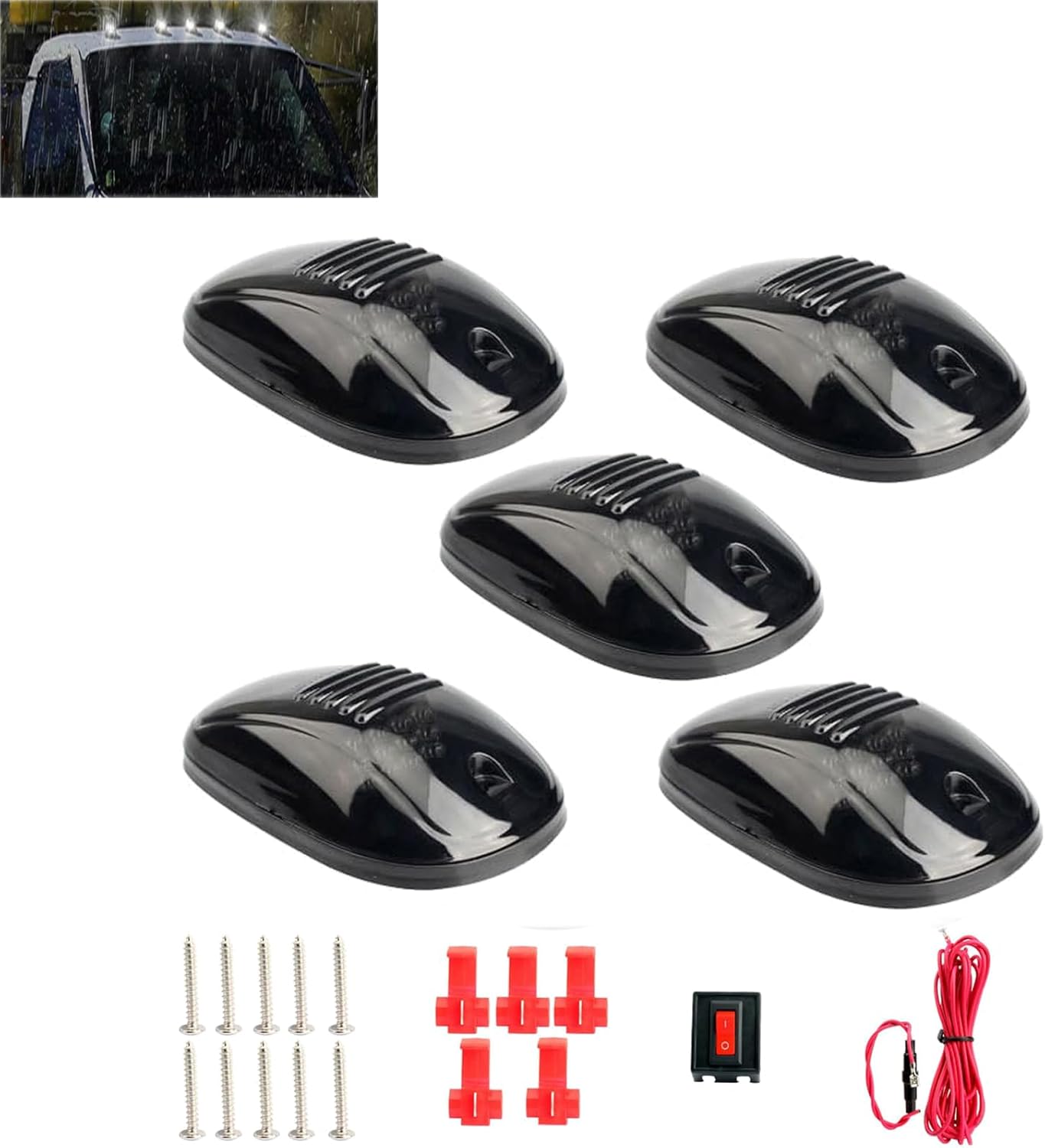 Mnsuid Solar Powered Cab Lights for Truck, Cab Marker Lights Wireless ...