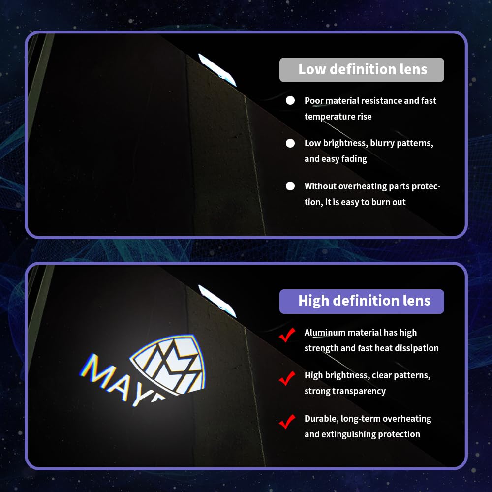 Car Image Projector 2-Pack Maybach Logo Projector Lights - LED Puddle ...