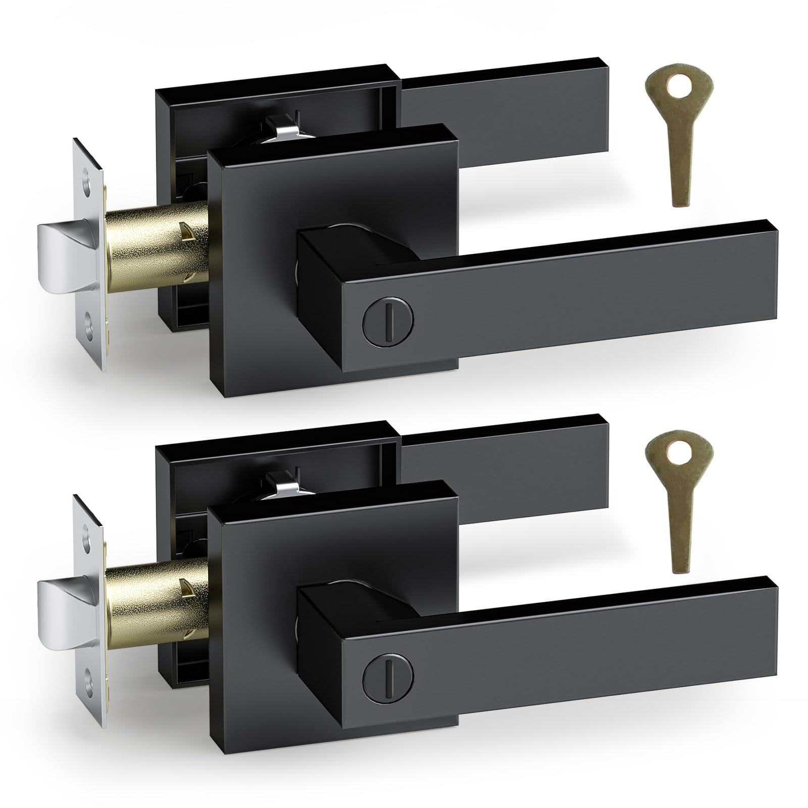Snapklik.com : AceMining 2 Pack Privacy Keyless Square Heavy Duty Black ...