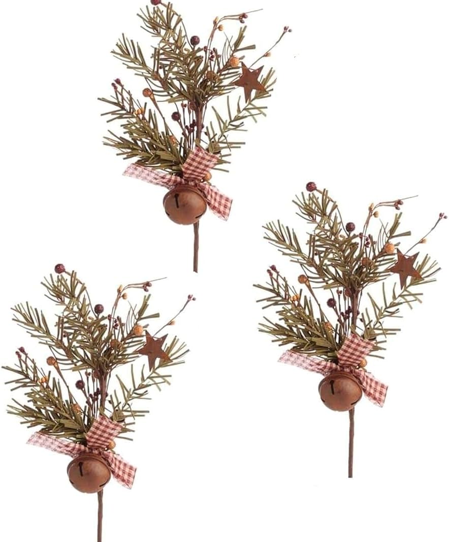 Amazon.com: Pack of 3 Rustic Star Holiday Evergreen Floral Stems ...