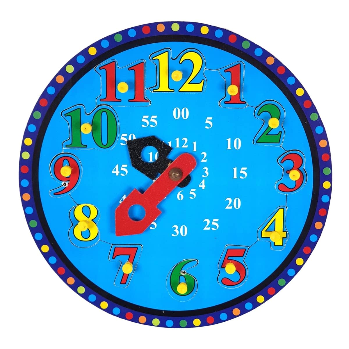 Wooden Learning Clock Puzzle for Kids Colourful Wooden Puzzle Clock ...