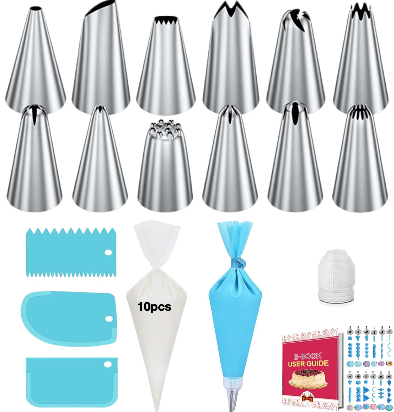 Snapklik.com : Tingjia Piping Bags And Tips Set, Cupcake Piping Tips ...