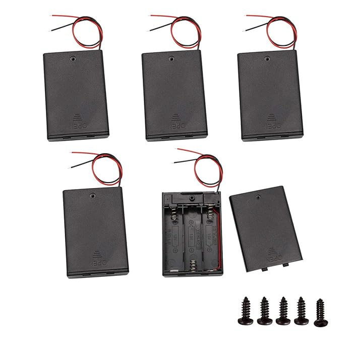 Buy JustYit 5Pcs 3 AA Battery Holder with Switch and Cover Battery ...