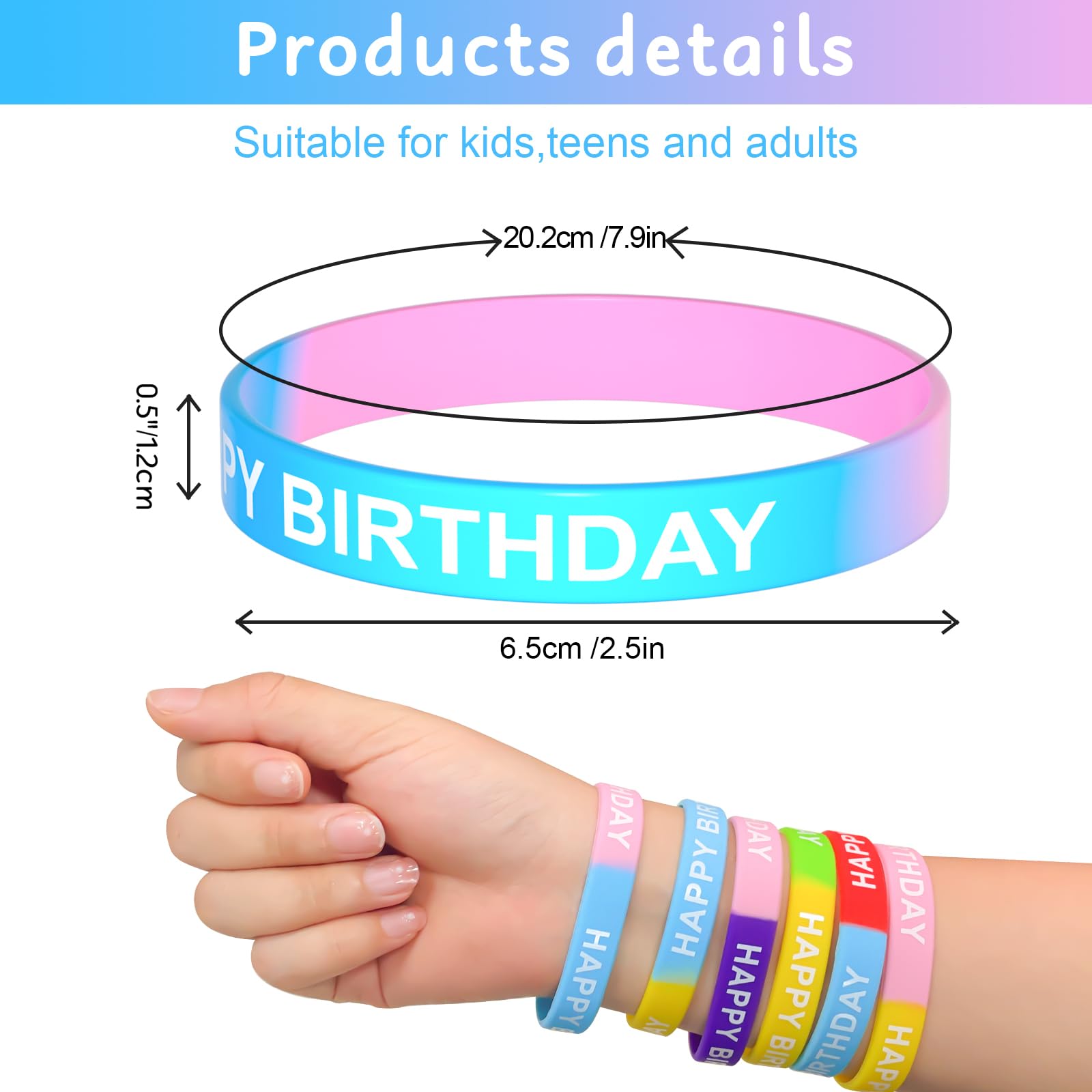 Snapklik.com : Happy Birthday Rubber Bracelets 12 Styles Silicone ...