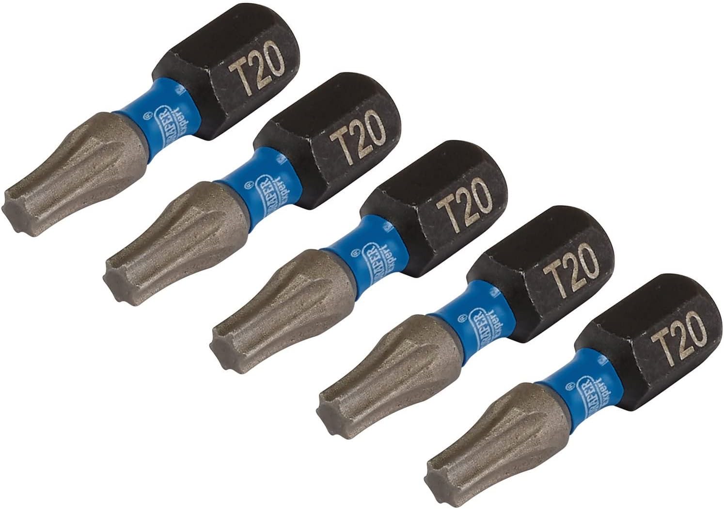 Draper 05493 TX-Star Impact Screwdriver Bits, T20 x 25mm (Pack of 5 ...