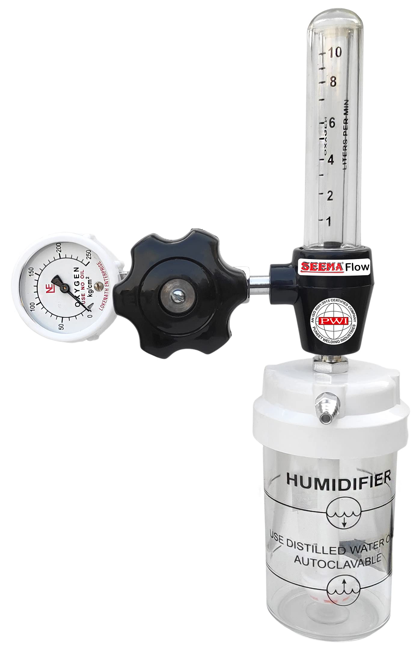 Buy SEEMA® Fine Adjustment Valve with Rota-Meter & Humidifier Bottle ...