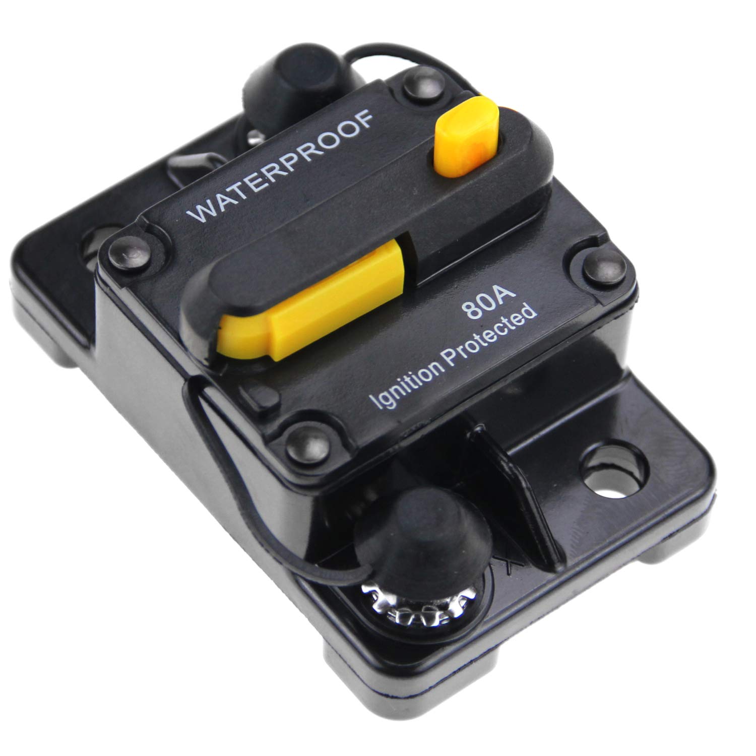 Snapklik.com : 12V-36V DC Manual Reset Button 80 Amps Waterproof ...