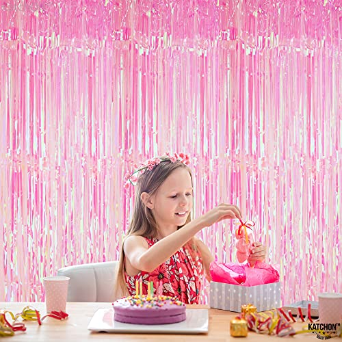 Snapklik.com : XtraLarge Pink Iridescent Fringe Curtain - 32x8 Feet ...