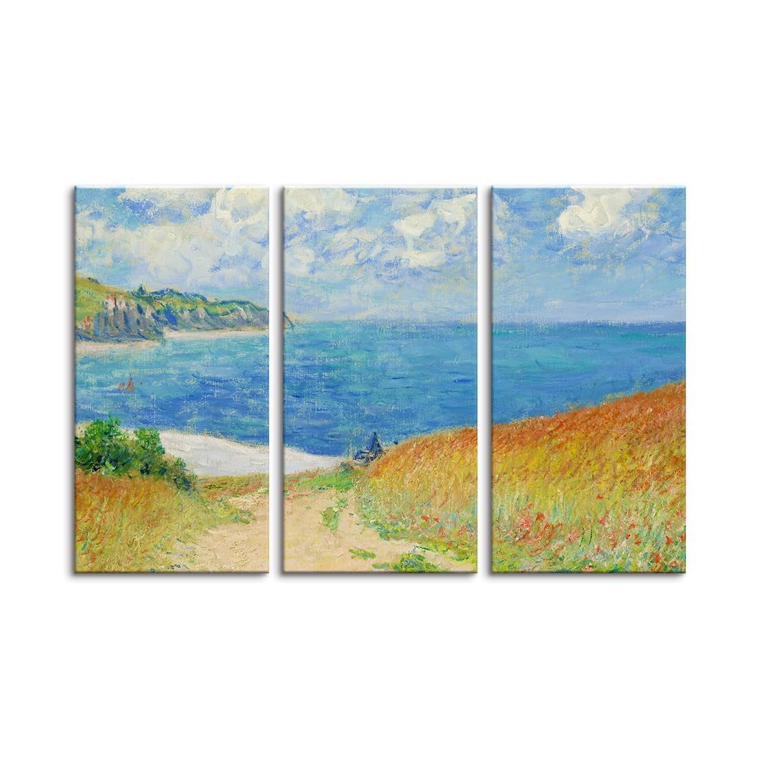 Amazon.co.jp: 3枚 アートパネル クロード・モネ『プールビルの小麦の小道』 ポスター アートパネル 現代のフレーム装飾画 複製名画 壁掛け 印刷絵画 キャンバス絵画 アートパネル ...