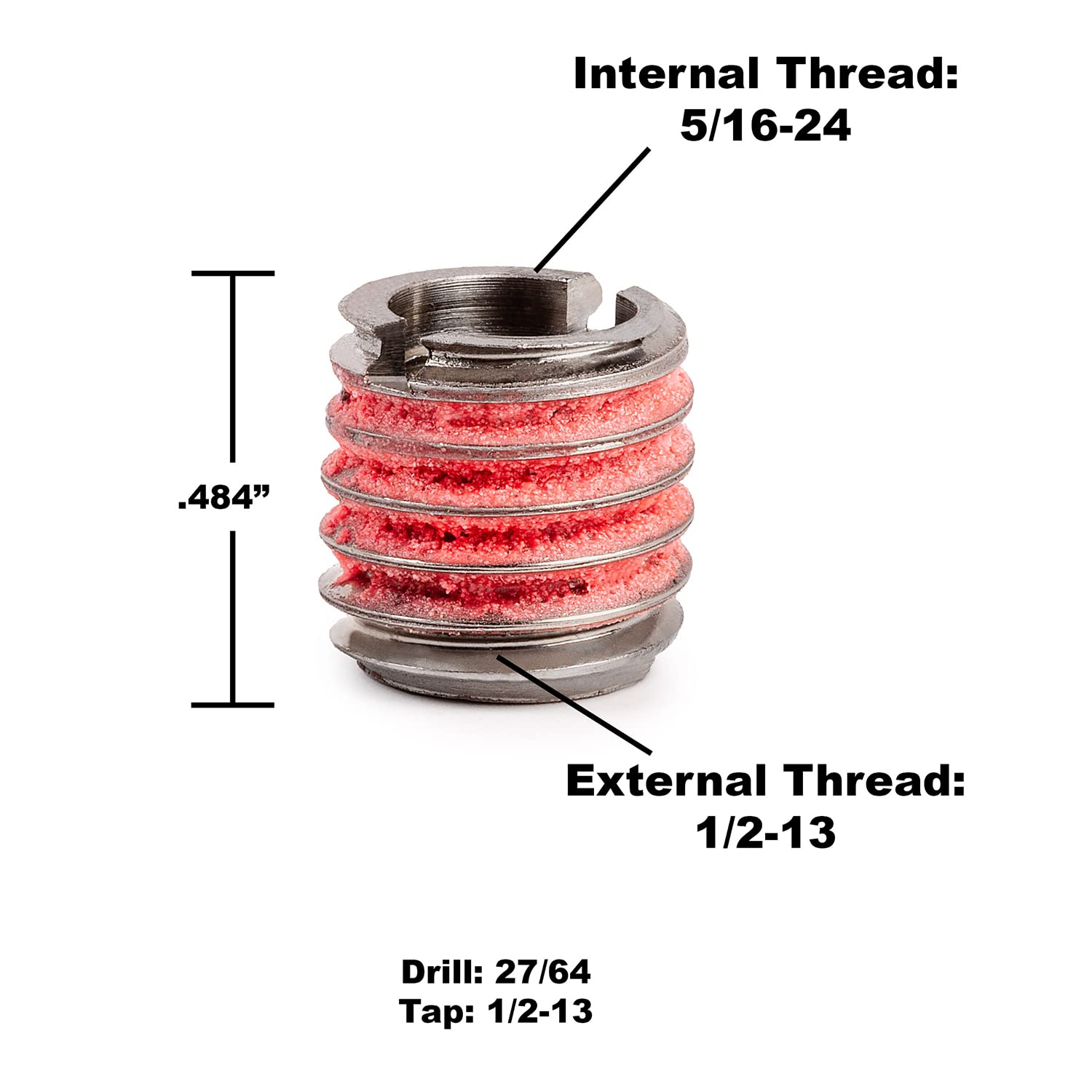 Snapklik.com : E-Z Lok Externally Threaded Insert, 303 Stainless Steel ...