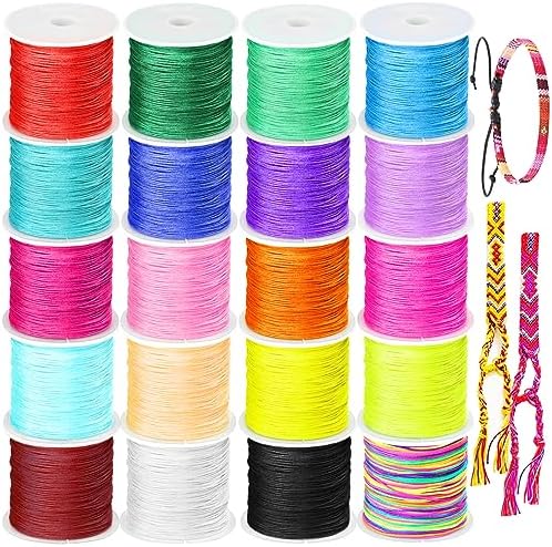 Amazon.com: Nylon String for Bracelets, DLOnline 20 Rolls 980 Yards ...